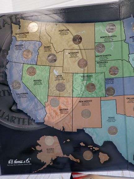 State Quarters and Collectibles Set Featuring U.S. Map Display ...