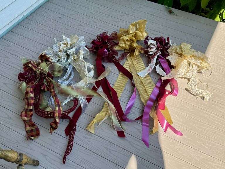 Large Lot Of Decorative Ribbon Bows in Various Colors and Textures ...
