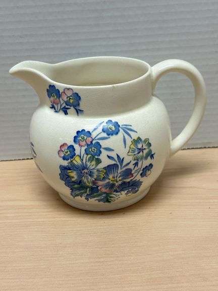 Wade England “Meadow” Floral Pitcher – 4-5/8"H (Age Crack on Rim ...