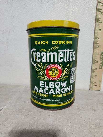 Vintage Creamettes Elbow Macaroni Tin Does Have Rust 8.25"x5.5 ...
