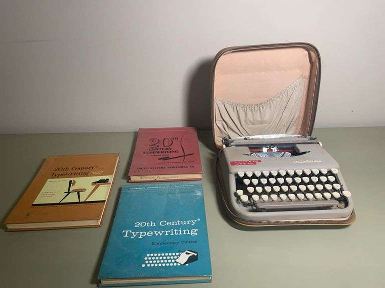 Smith-Corona Typewriter with Carrying Case & 20th Century Typing Books ...