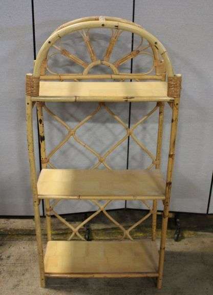 Bamboo Etagere Shelf Unit with Four Tiers - Auction Ohio