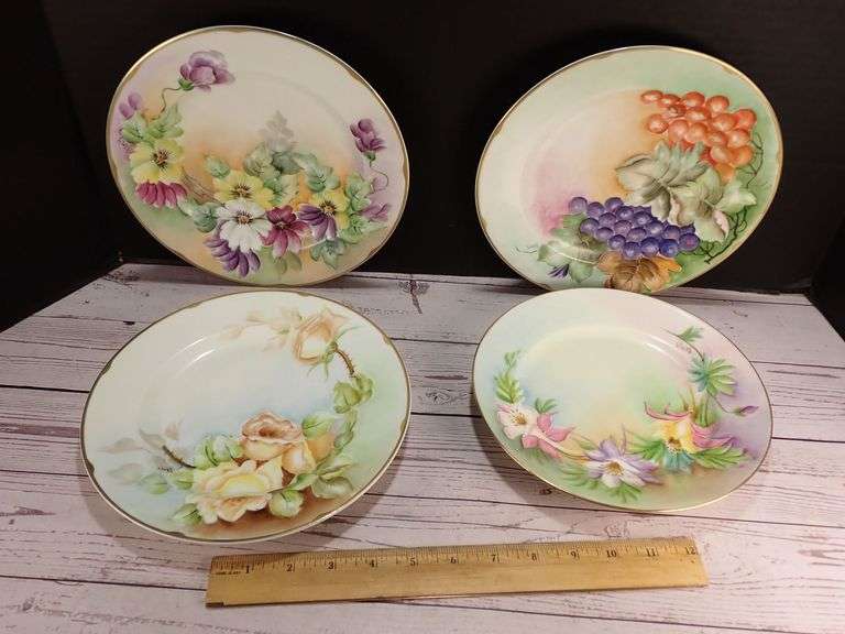 Four Hand-Painted PS Germany Bavarian Porcelain Plates - Auction Ohio