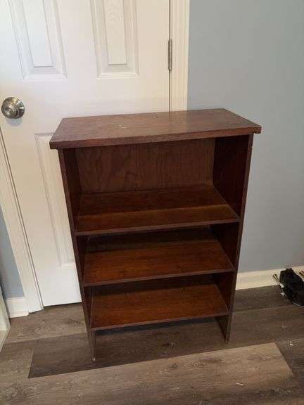 Wooden Three-Shelf Bookcase - Auction Ohio