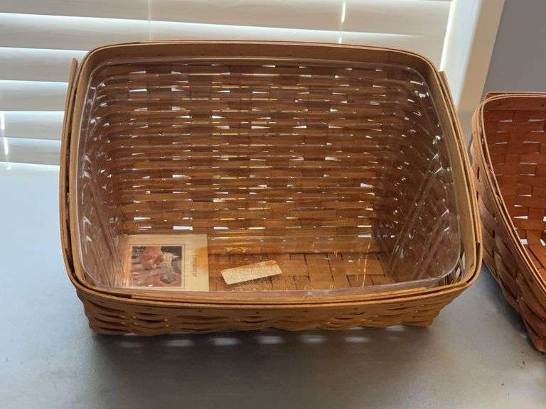 Longaberger Handmade Baskets with Plastic Inserts (Set of 2) - Auction Ohio