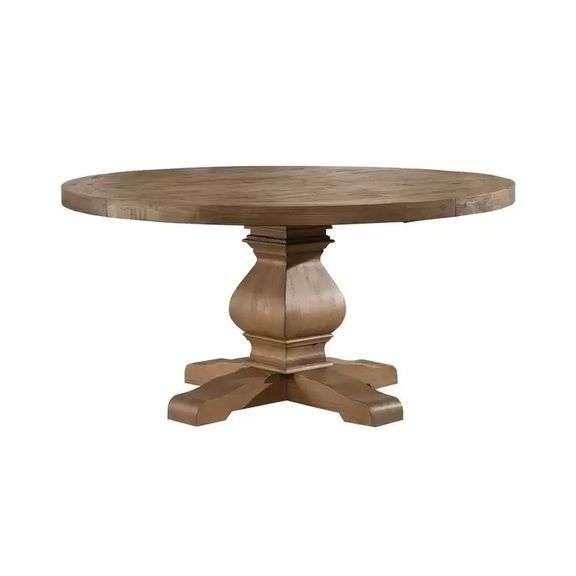 ALPINE FURNITURE KENSINGTON WOOD ROUND DINING TABLE, MISSING PEDESTAL ...