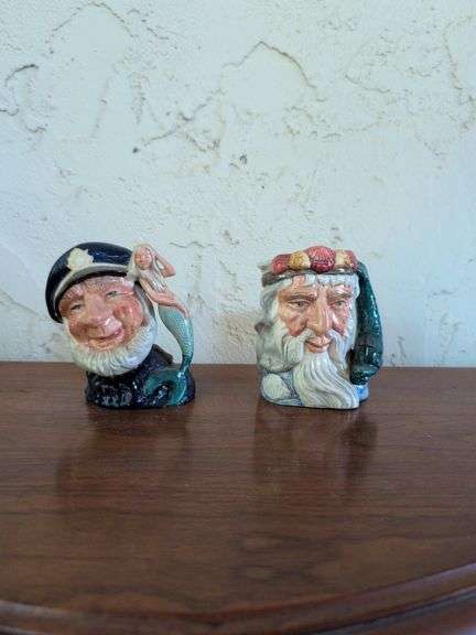 Royal Doulton Toby Mugs: Old Salt Captain & Neptune - Auction Ohio