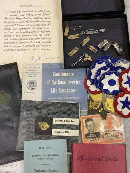 WWII Military Maps, Documents & Memorabilia Lot - Auction Ohio