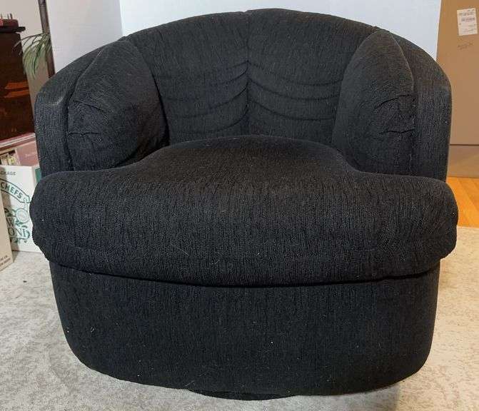 Black Modern Swivel Barrel Chair - Auction Ohio