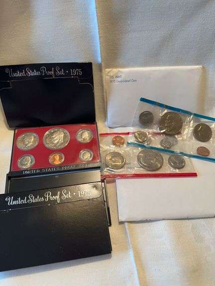 1975 Coin sets – proof and uncirculated sets- - Auction Ohio