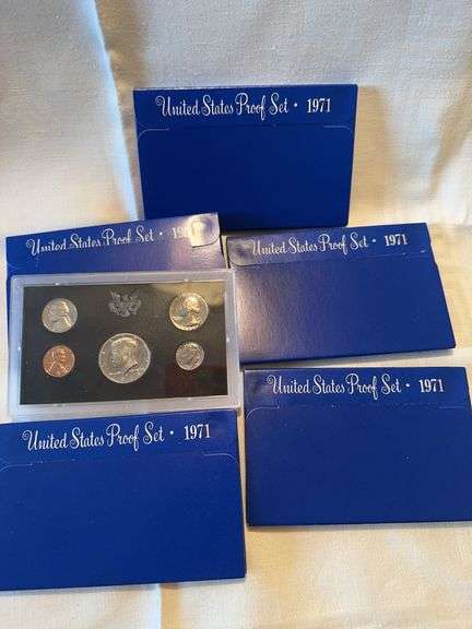 Five 1971 proof set coins - Auction Ohio
