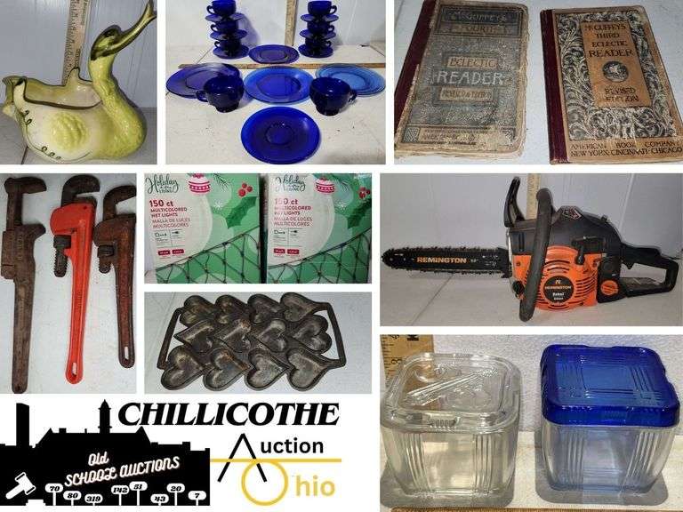 CHILLICOTHE: Tools, Glassware, Pottery, Remington Chain Saw, & More ...