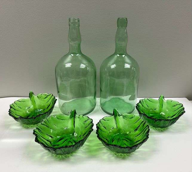 4 Blenko Green Glass Bowls Plus - Auction Ohio