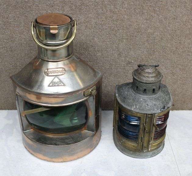 Vintage Matched Pair of Nautical Navigation Lanterns by P.M.P. and ...