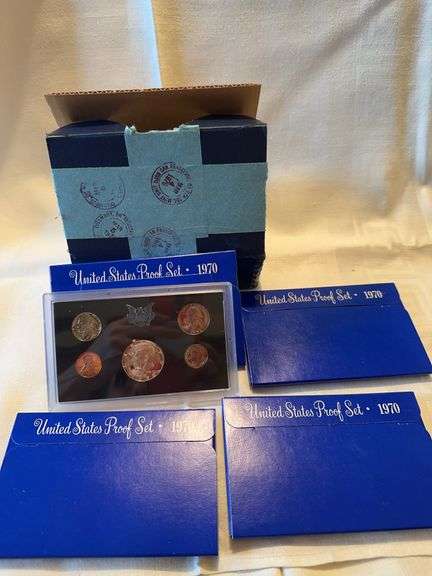Four sets of 1970 United States proof Coins - Auction Ohio