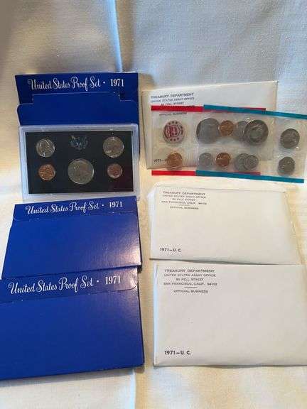 1971 Coin sets – proof and uncirculated sets-5 - Auction Ohio