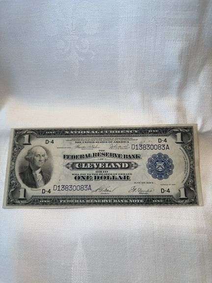 1918 $1 federal reserve bank note – "green Eagle" - Auction Ohio