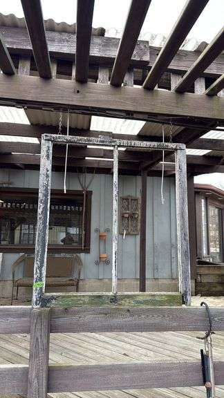 Hanging Metal Frame with Wind Chimes and Decorative Hooks - Auction Ohio