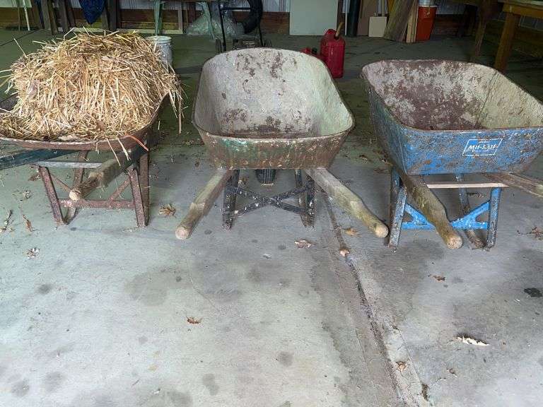 Lot of 3 Wheel Barrels - Auction Ohio