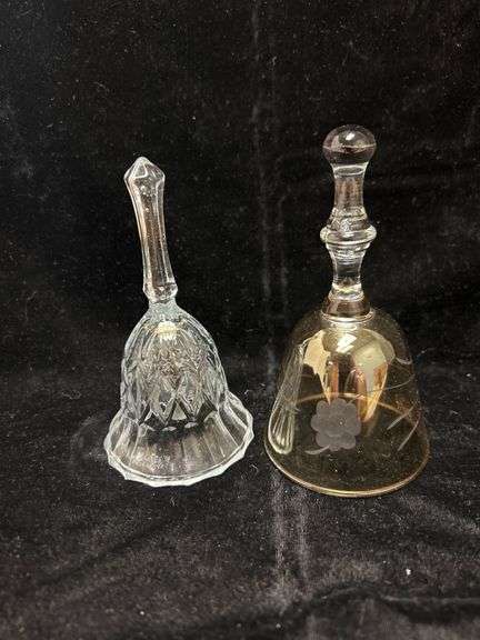 Two Decorative Glass Bells with Engraved Patterns - Auction Ohio