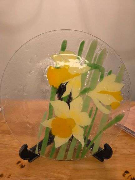 Daffodil Fused Glass Sun catcher, Narcissus, Yellow Flowers, Flower ...