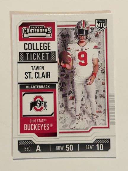 Rookie card of Ohio State quarterback Tavien St. Clair - Auction Ohio