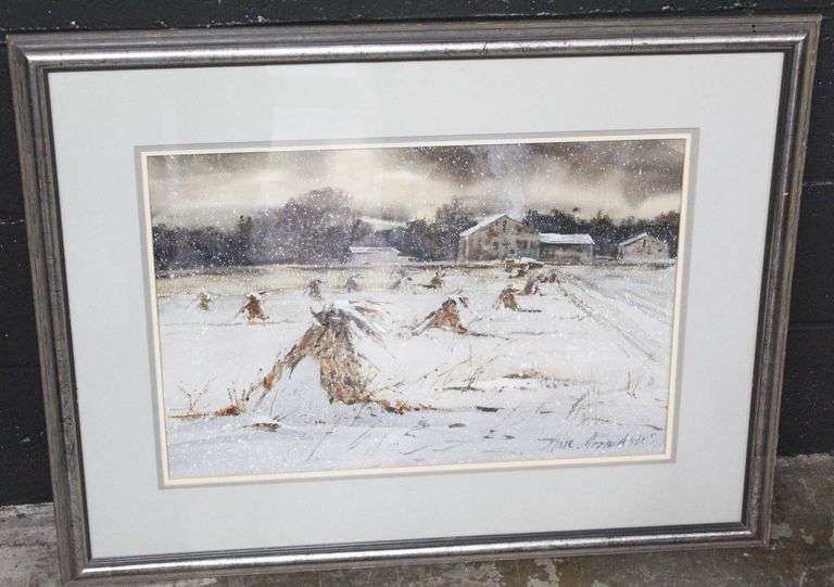 FRAMED WATERCOLOR PRINT WITH SIGNATURE. - Auction Ohio