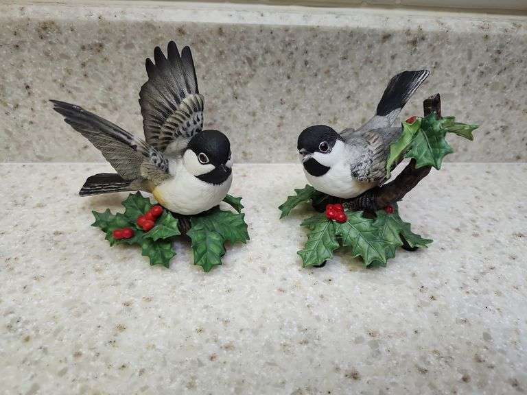 2 Lenox Fine Porcelain Birds Chickadee Japan (Chipped) & Female Black ...