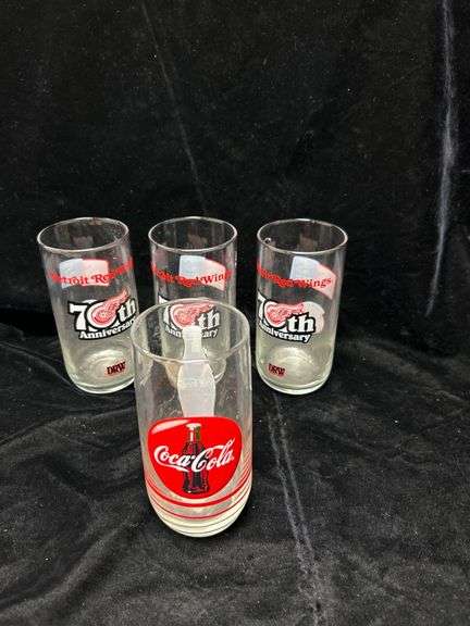Four Detroit Red Wings 70th Anniversary Coca-Cola Glasses - Auction Ohio