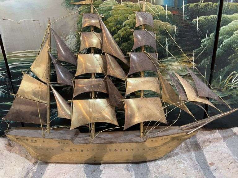 20x14” Brass Ship Model - Auction Ohio