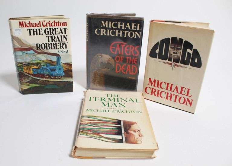 MICHAEL CRICHTON HARDCOVER BOOKS INCLUDING FIRST EDITION CONGO AND THE ...