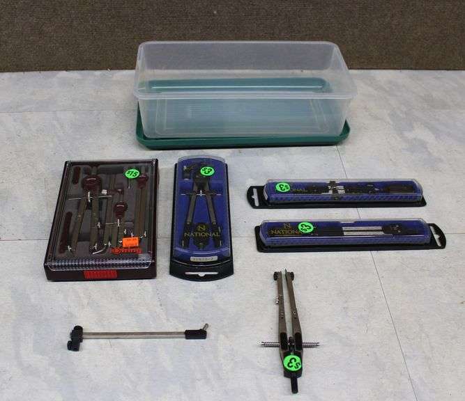 Drafting Compass Sets and Plastic Storage Bin - Auction Ohio