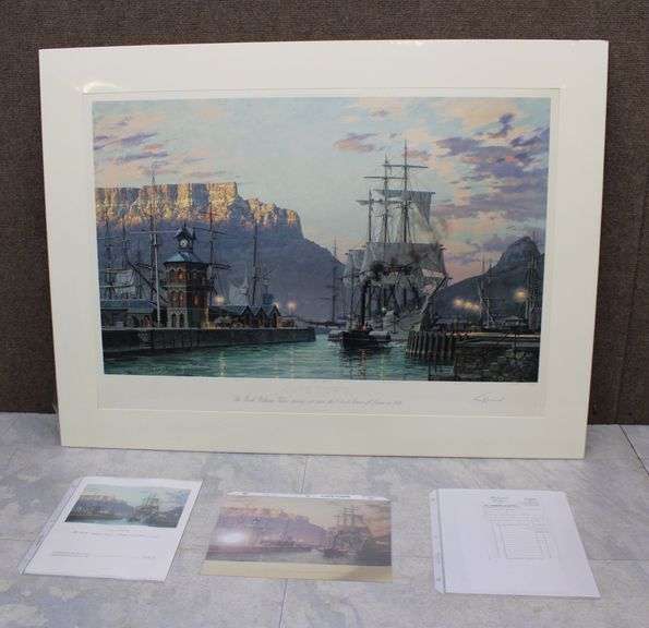 Signed and Numbered John Stobart Print with Cape Town Scene - Auction Ohio