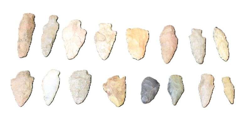 Native American Stone Projectile Points Including Chert, Flint, Jasper ...