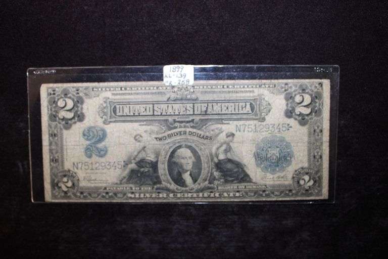 1899 U.S. Two Dollar Silver Certificate - Auction Ohio