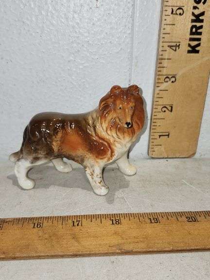Vintage Occupied Japan Collie Dog Pottery Figure - Auction Ohio