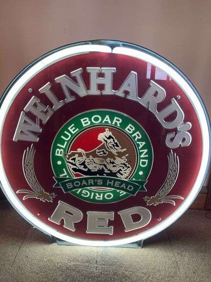 Vintage Neon Sign Weinhards Red 22” Working - Auction Ohio