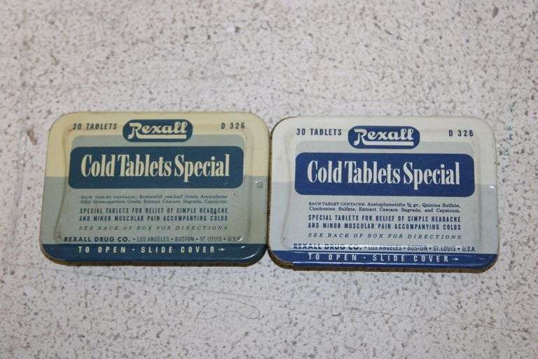 Rexall Cold Tablets Tins - Auction Ohio
