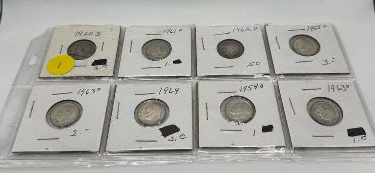 8 US 90% Silver Coins, Various Dates and Mint Marks - Auction Ohio