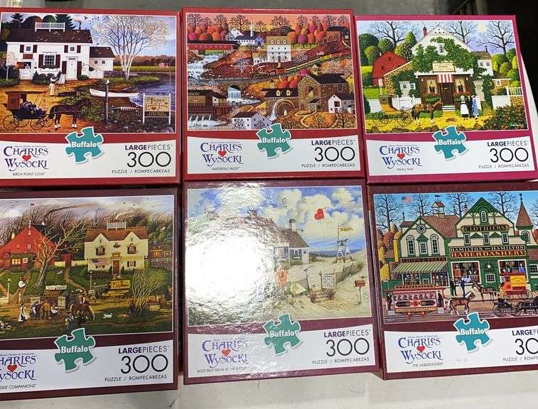 Charles Wysocki 300-Piece Large Format Puzzle Lot of 6 Buffalo Games ...