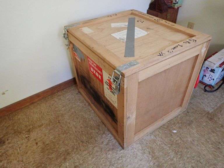 Wooden Shipping Crate With Metal Hinges, 24x24x40 - Auction Ohio