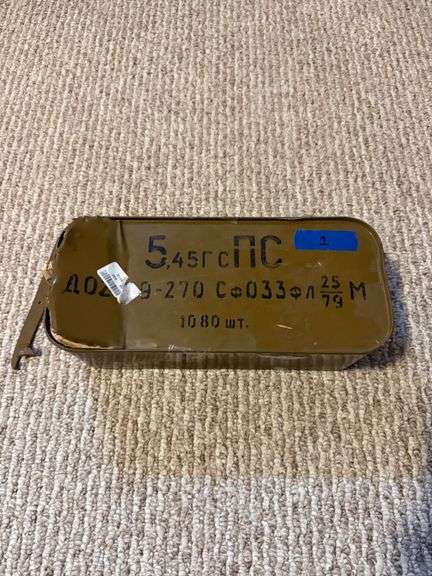 5.45x39mm Ammunition Tin with Opener 1080 Rounds - Auction Ohio