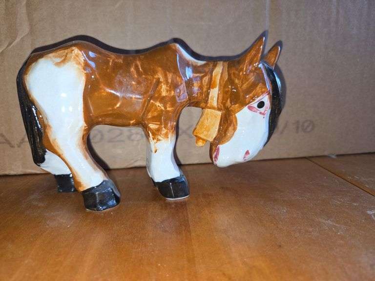 VTG 1945-1952 HANDPAINTED CERAMIC DONKEY MULE PLOWHORSE MADE IN ...
