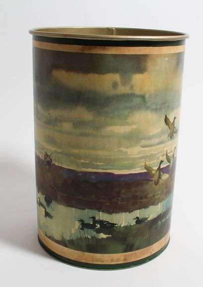 PAINTED METAL BIN WITH APPLIED PRINT. - Auction Ohio