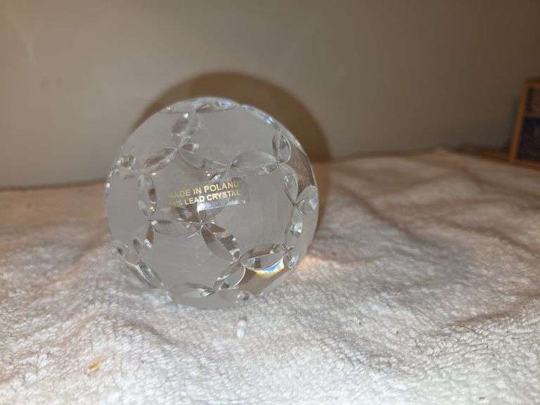 Lead crystal soccer ball made in poland - Auction Ohio