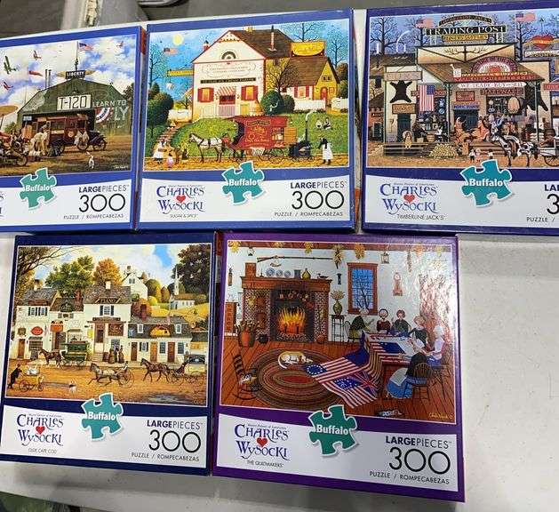 Charles Wysocki 300-Piece Large Format Puzzle Lot of 5 Buffalo Games ...
