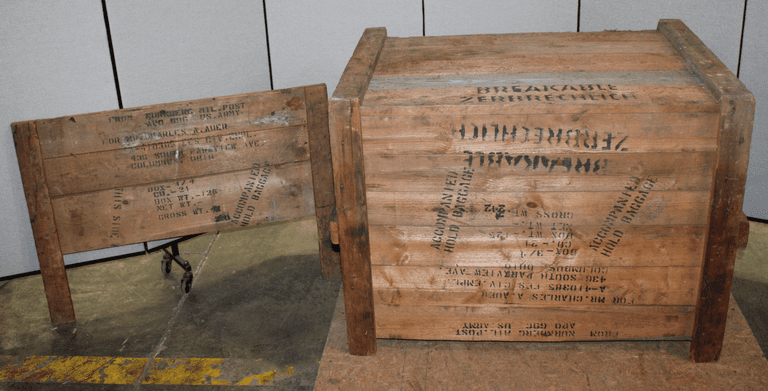 Wooden Shipping Crate With Military Stamps and Markings - Auction Ohio