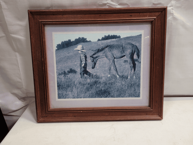 1979 Signed Print Titled “Heading Home” by Jon D. Bailey in Wood Frame ...