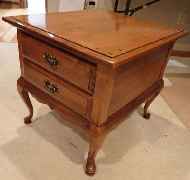 Solid Maple Two Drawer Side Table by Sprague Carleton - Auction Ohio