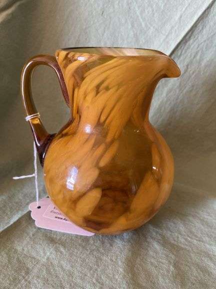 Hand Blown Yellow Pitcher - Apexx Auctions